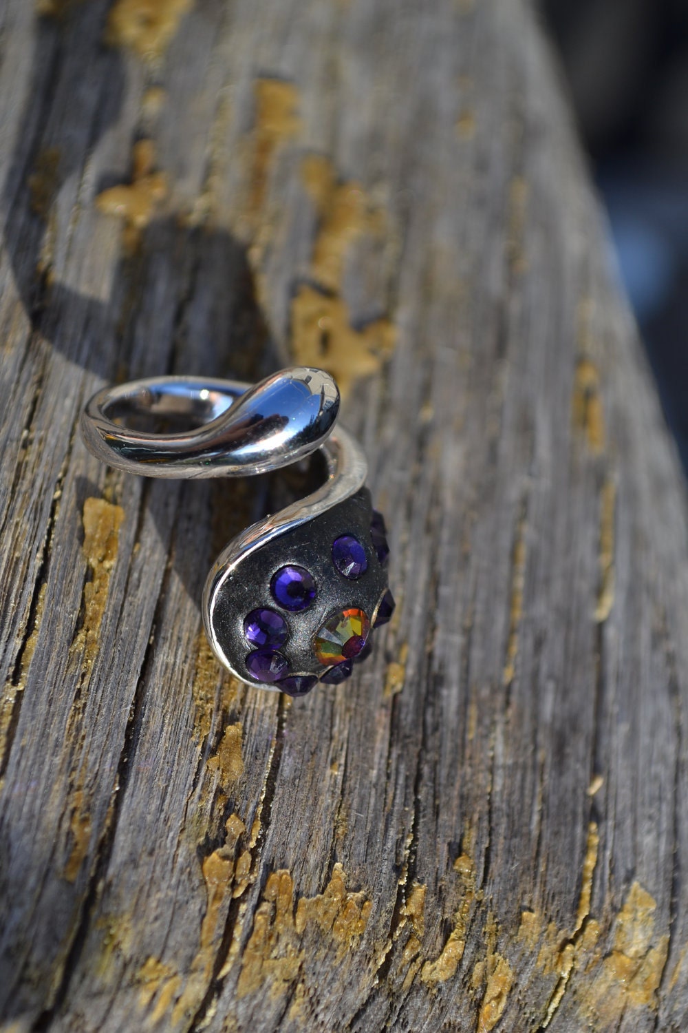 Purple Fire Pave Style Ring - Etsy