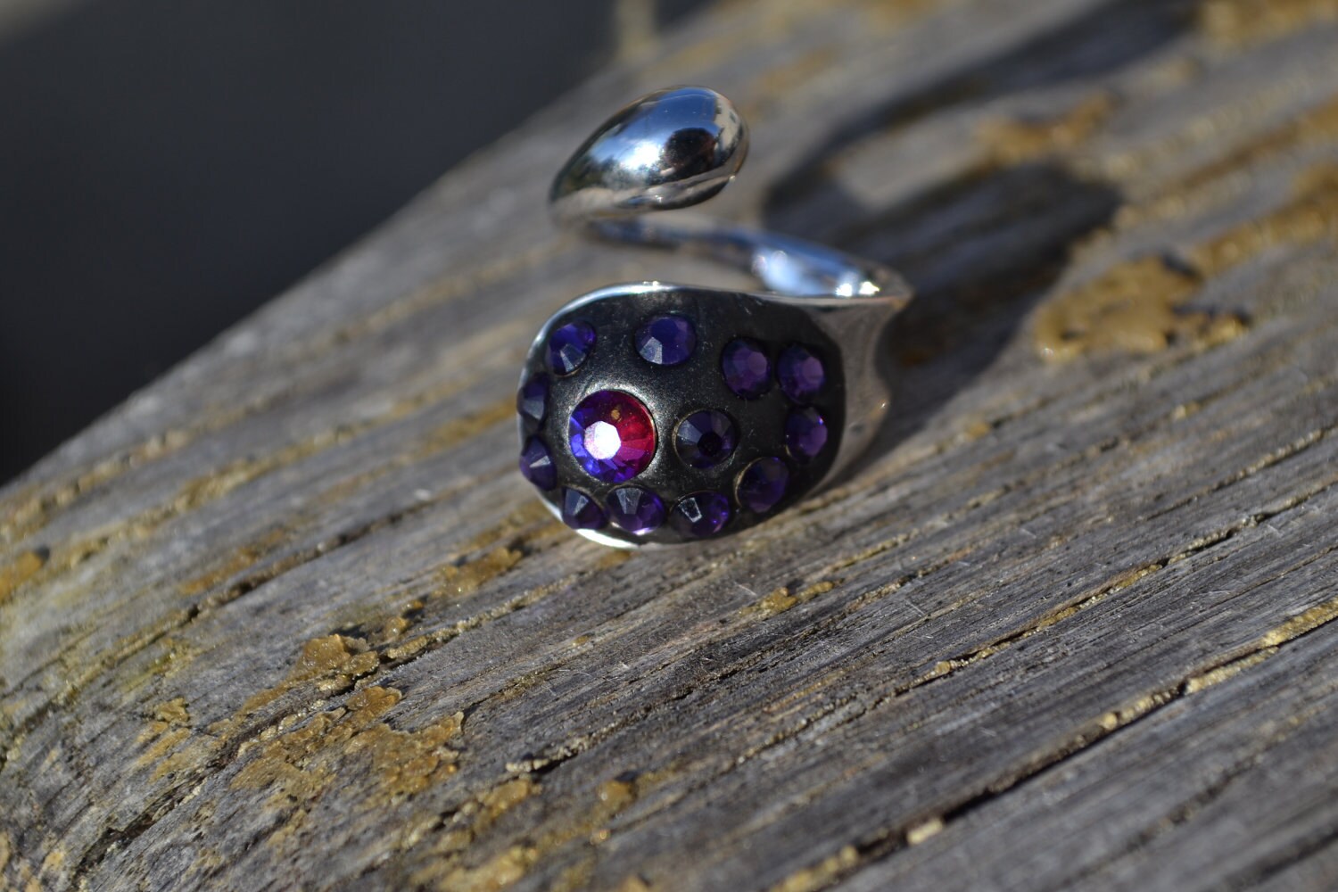 Purple Fire Pave Style Ring - Etsy
