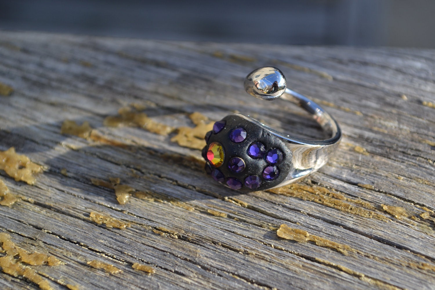 Purple Fire Pave Style Ring - Etsy