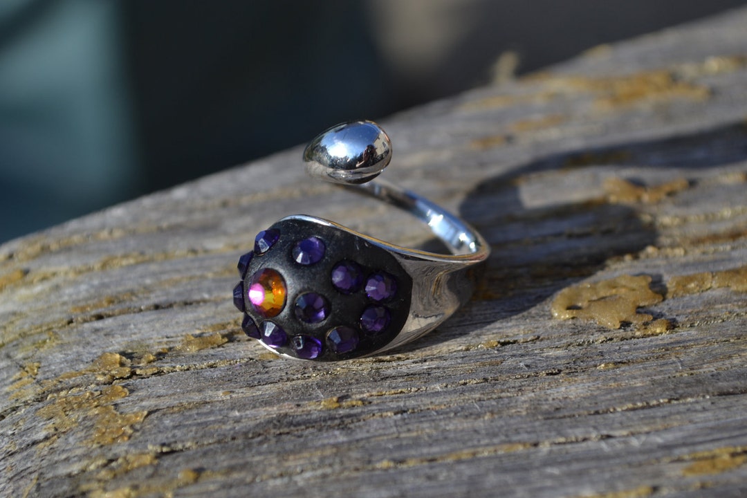 Purple Fire Pave Style Ring - Etsy