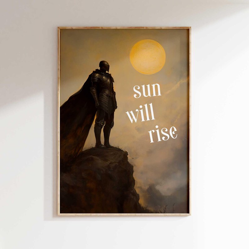 Medieval Knight Quotes Wall Art, Renaissance Vintage Poster, Medieval ...