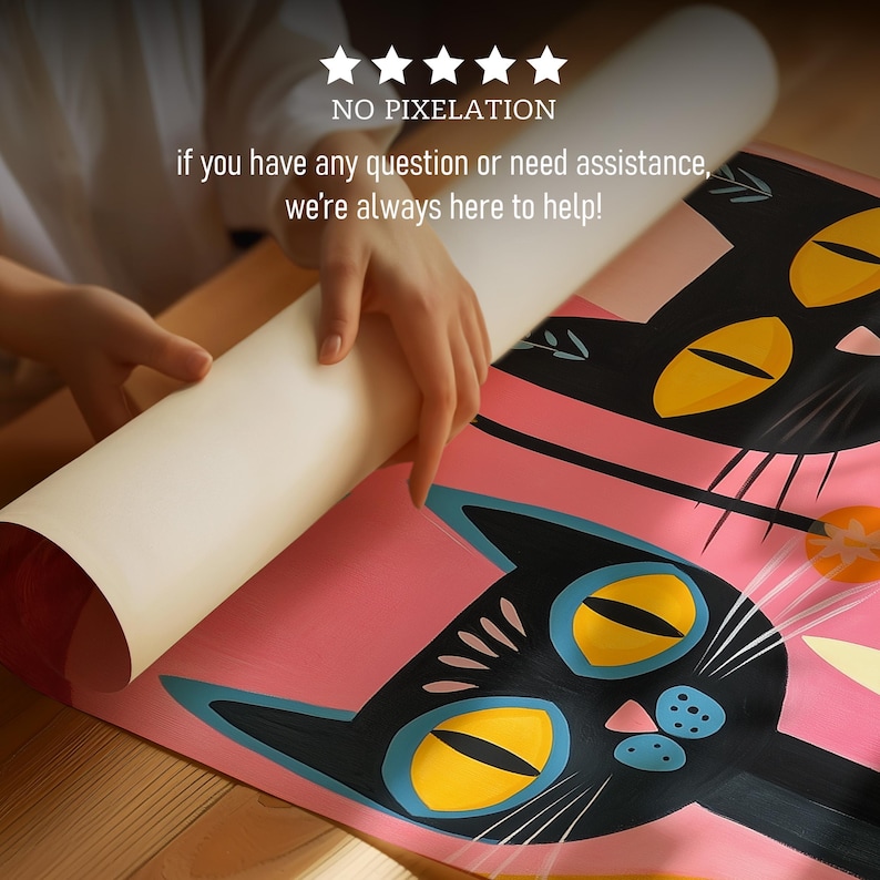 Atomic Cat Print Set of 100+: Mid-century Modern Gallery Wall Art ...
