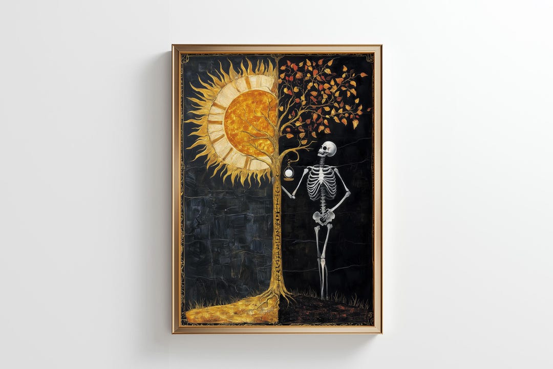 Memento Mori Skeleton Poster: Vintage Gothic Wall Art (digital Download ...