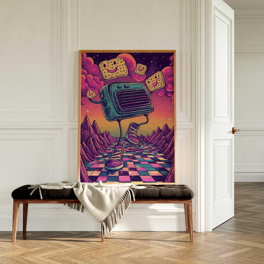 Surrealism Funky Art Print, Kitchen Dopamine Decor, Modern Unique Home ...