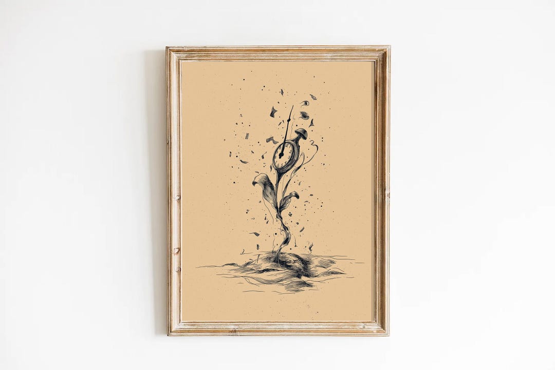 The Persistence of Memory Sketch Art - Salvador Dali Style Printable ...