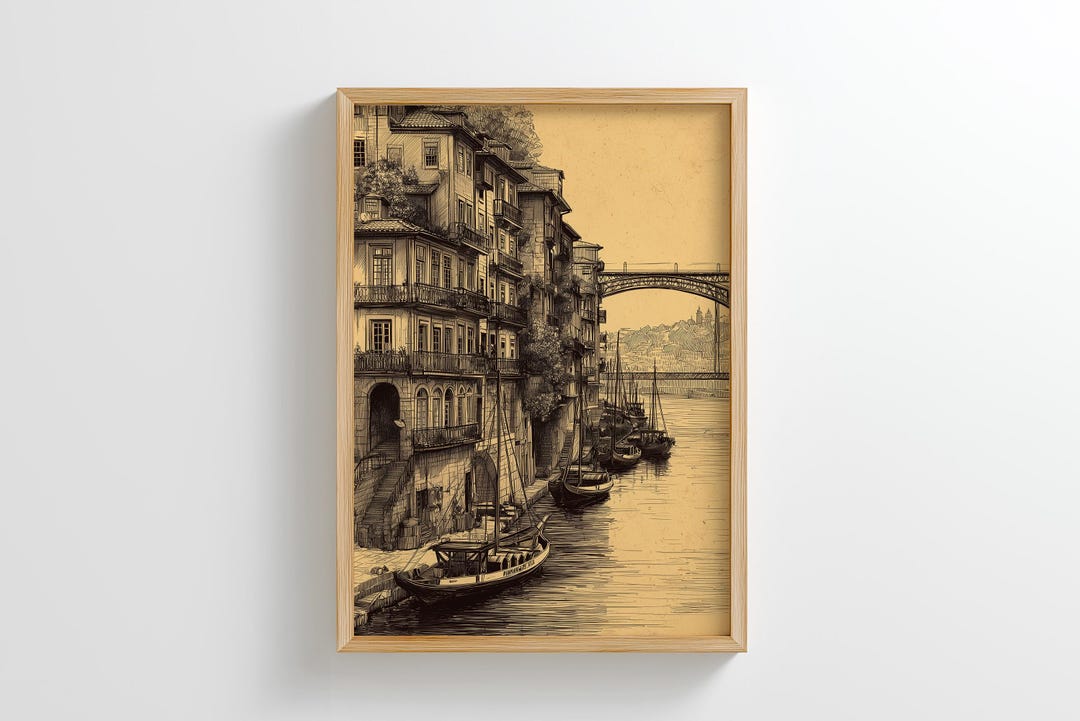 Vintage Cityscapes Sketch Poster | European Architecture Wall Art ...