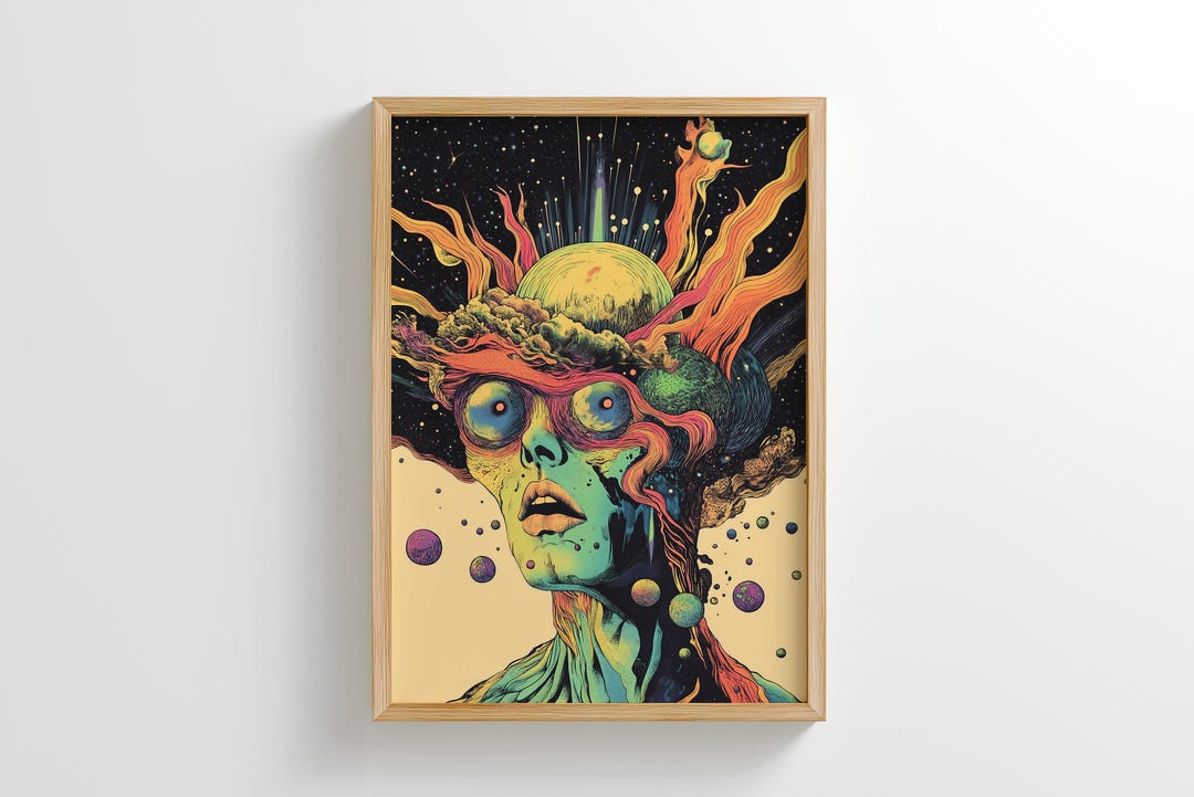 Trippy Mind Explosion Art Print: Psychedelic Surrealism (digital ...