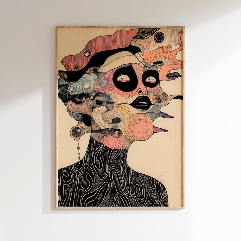 Trippy Surreal Wall Art - Abstract Psychedelic Print (digital Download ...