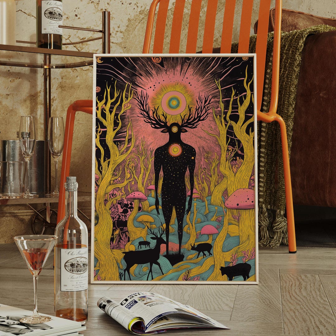 Third Eye Pychedelic Druid Poster - Cool Prints | Trippy Wall Art ...