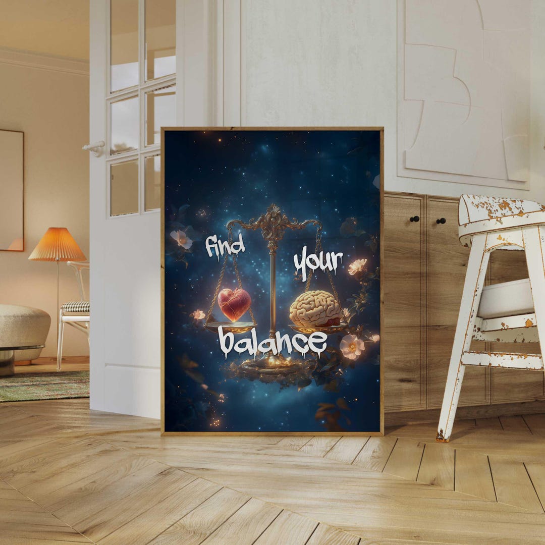 Find Your Balance Motivational Wall Art, Quote Print, Inspirational ...
