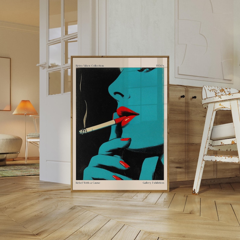 Vintage Smoking Woman Poster, Retro Pop Art (digital Download) - Etsy UK