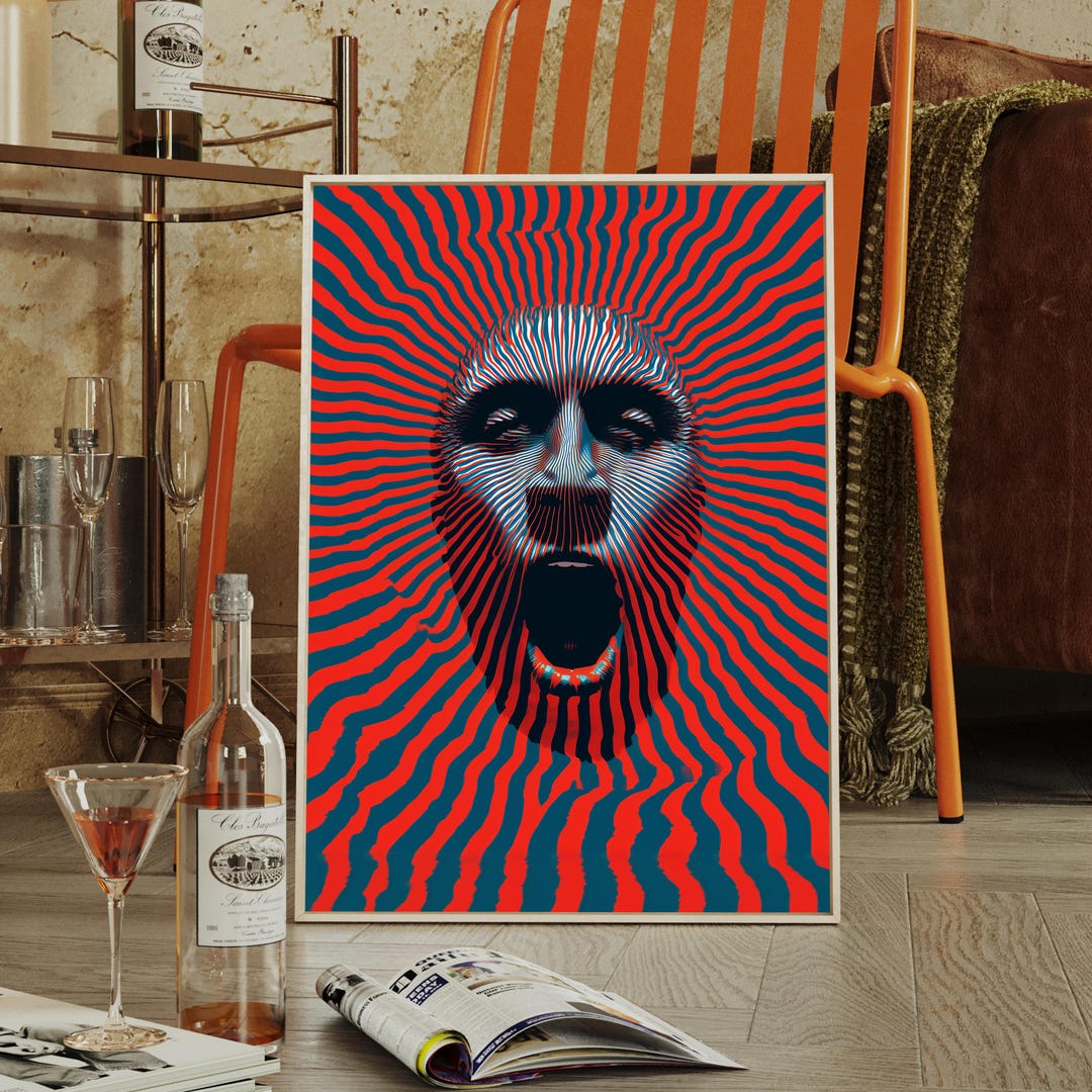 Trippy Scream - Optical Illusion Art | Psychedelic Wall Art - Cool Art ...