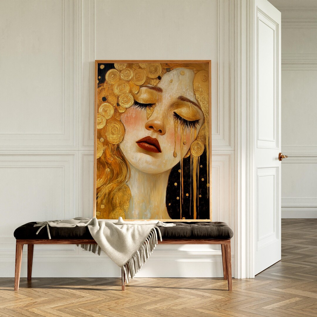 Gustav Klimt Golden Tears Print: Vintage Woman Oil Painting (digital ...