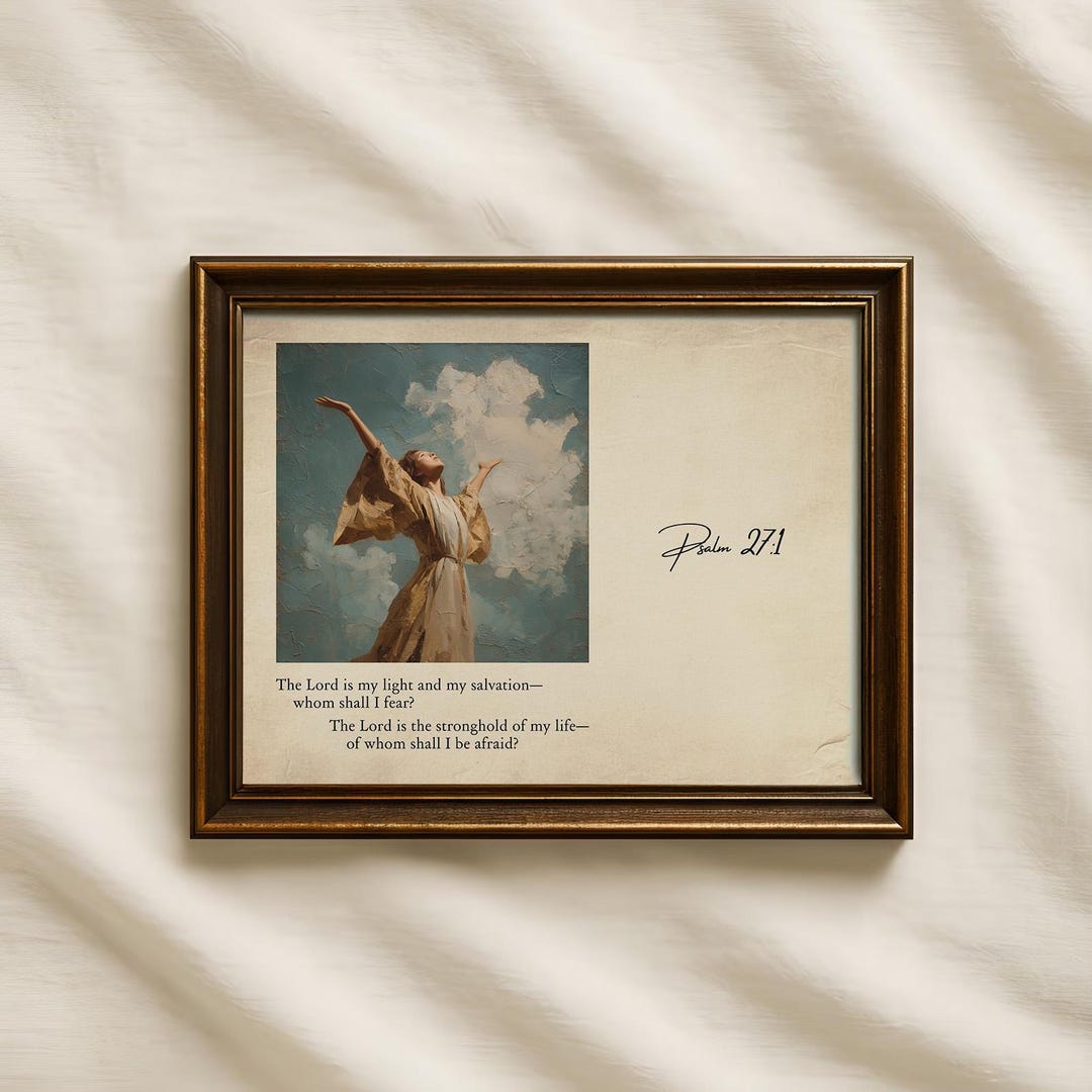 Psalm 27-1 Bible Verse: Horizontal Christian Wall Art (digital Download ...