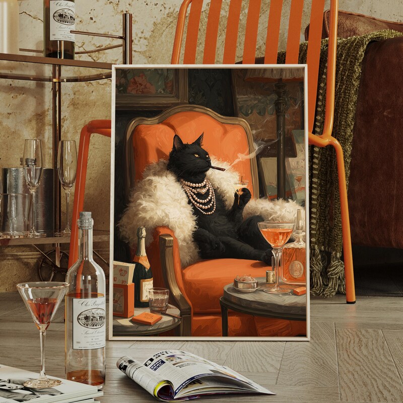 Funky Cat Art - Etsy