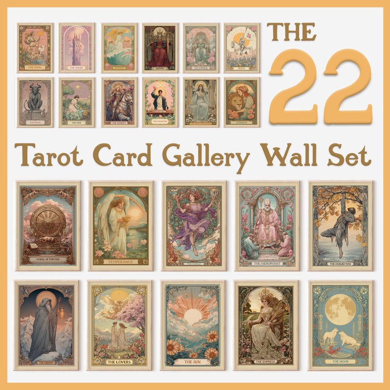 Tarot Card Print Set | Major Arcana Gallery Wall Set (digital Download ...
