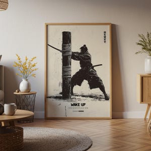 Samurai Motivational Set of 6 Poster: Japanese Art, Motivational Wall ...
