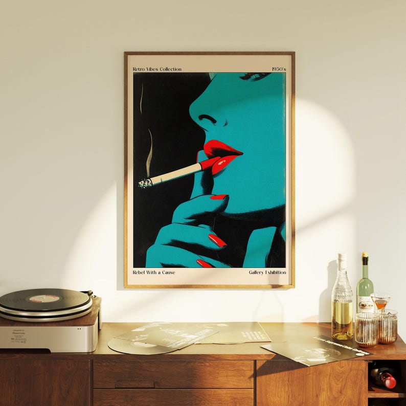 Vintage Smoking Woman Poster, Retro Pop Art (digital Download) - Etsy UK