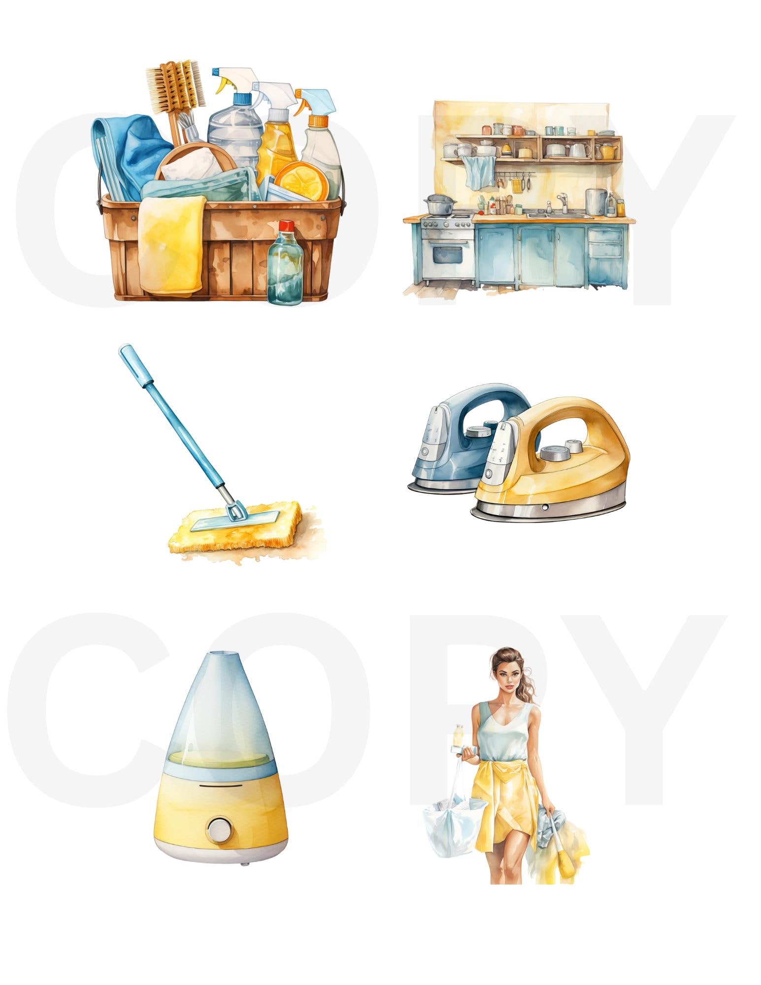 Cleaning Lady Clipart, House Cleaning Designs Png, Digital File Image ...