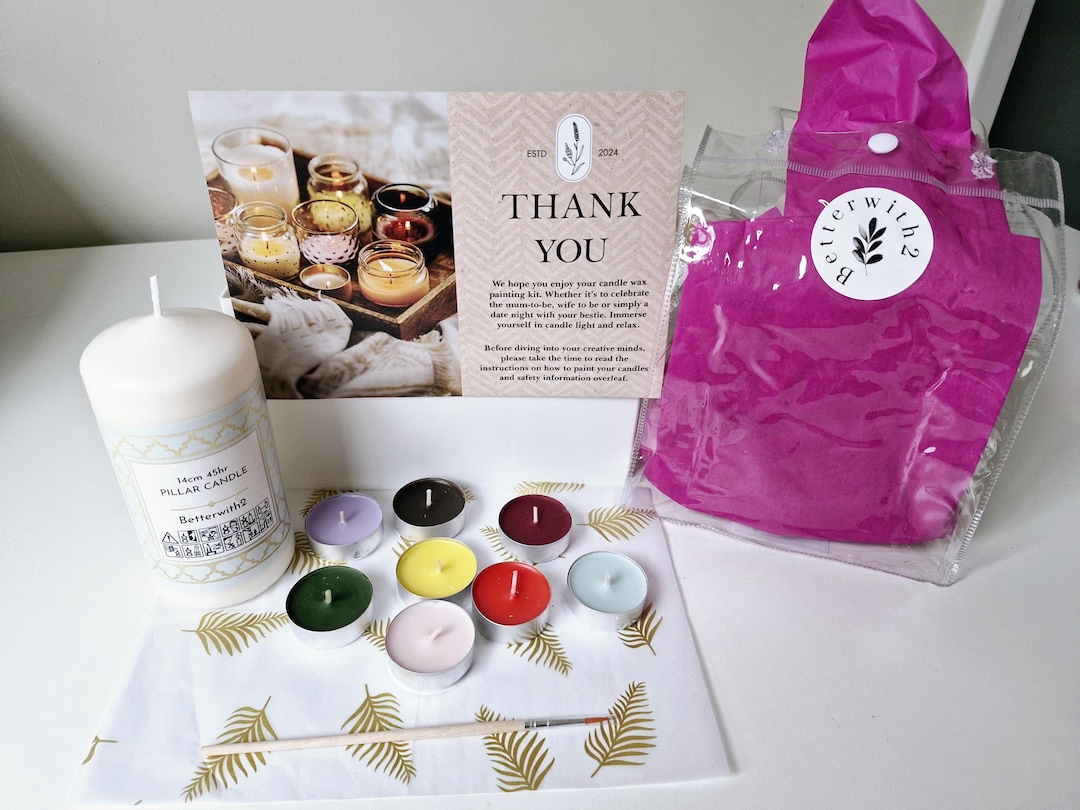 DIY Candle Painting Kit: Large Pillar Candle, Craft Supplies - Etsy