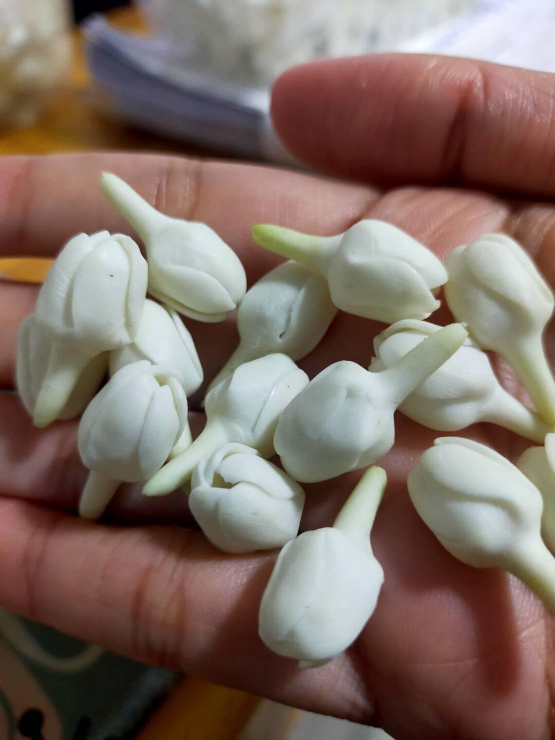 Jasmine Bud Clay Flowers With Hole 2 Cm | Handmade Thai Craft Supply - Etsy