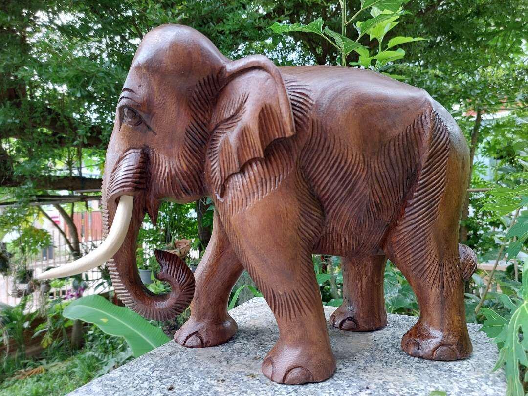 Hand-carved Wooden Elephants – Set of 2 - Etsy