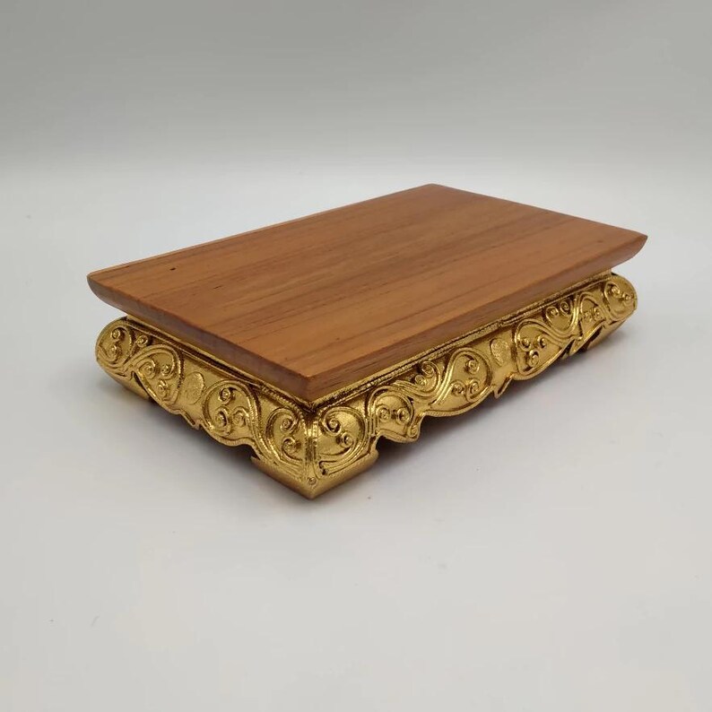 Teak Wood Buddha Altar Stand With Gold Leaf Detail - Etsy