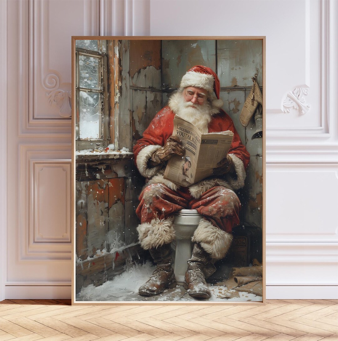 Funny Santa Print – Toilet Wall Art - Etsy