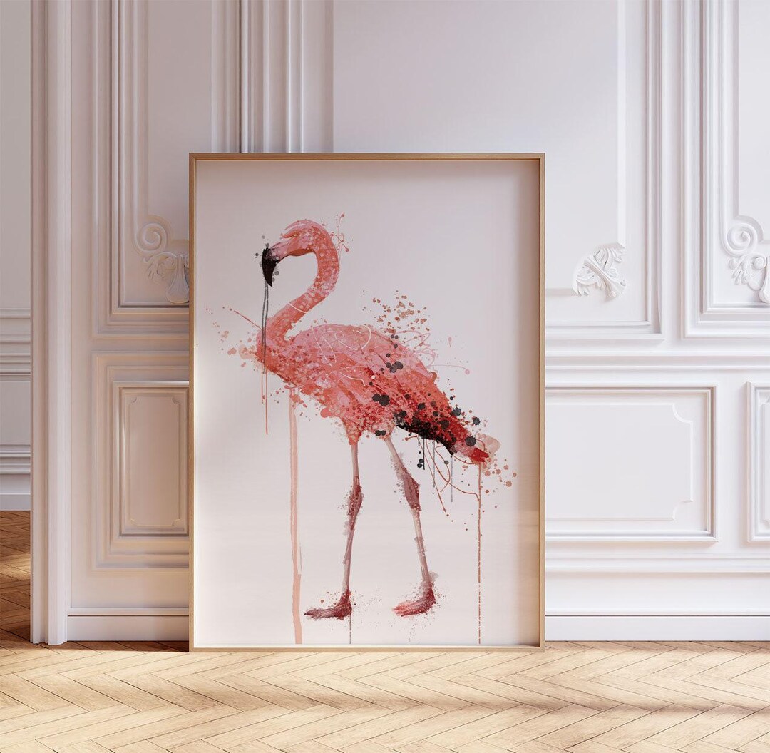 Pink Flamingo Fine Art Print, Bird Illustration, Home Decor - Etsy