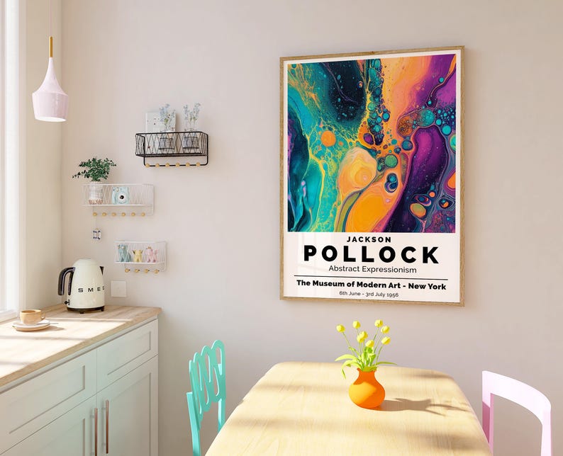 Jackson Pollock Poster - Abstract Art Print - Fluid Poster - Maximalist ...