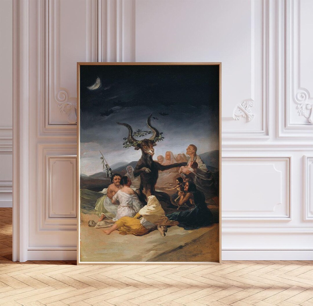 Goya Exhibition Poster, Goya Witches Sabbath, Gothic Art, Witch Print ...