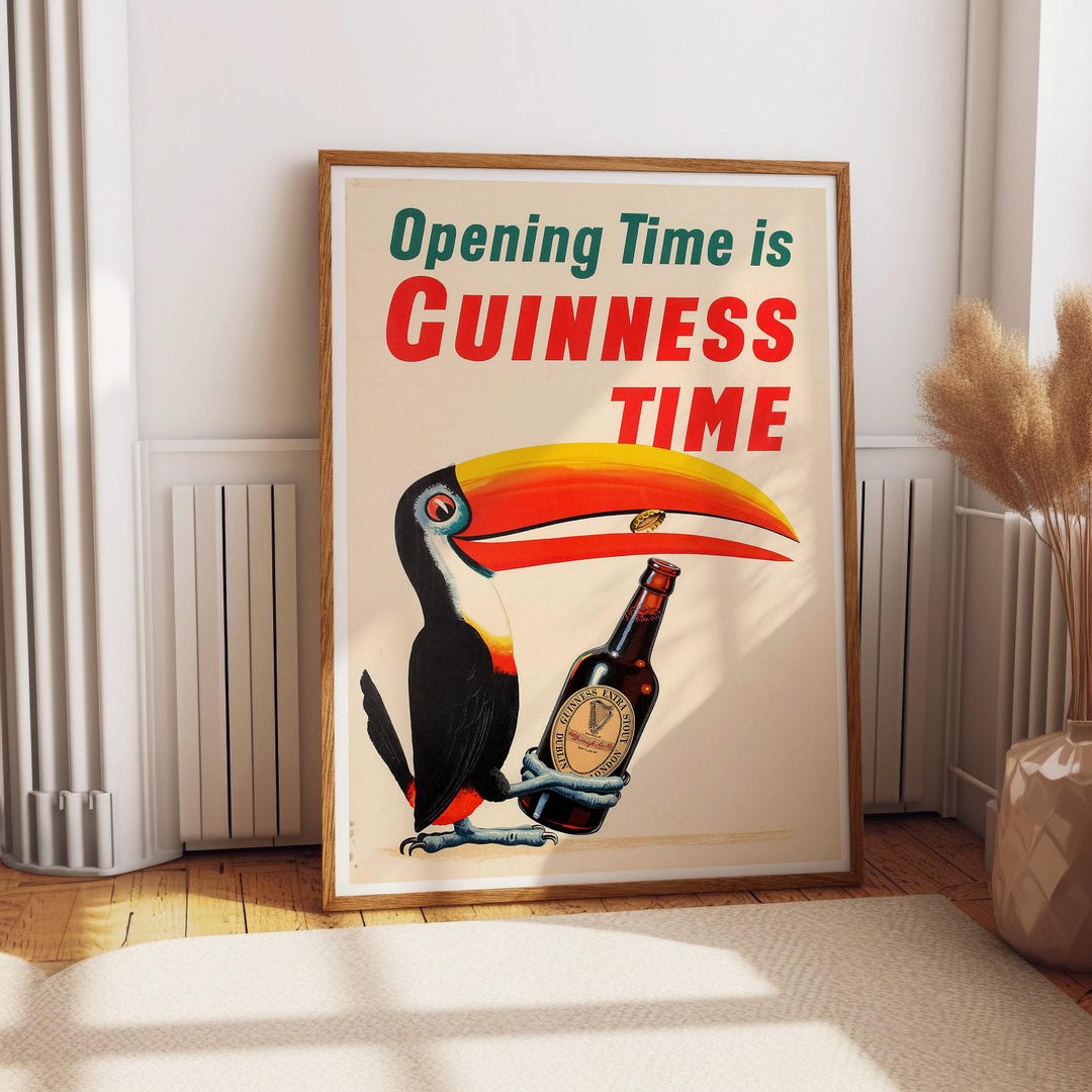 Guinness Wall Art, Guinness Time, Guinness Print, Retro Advert Poster ...