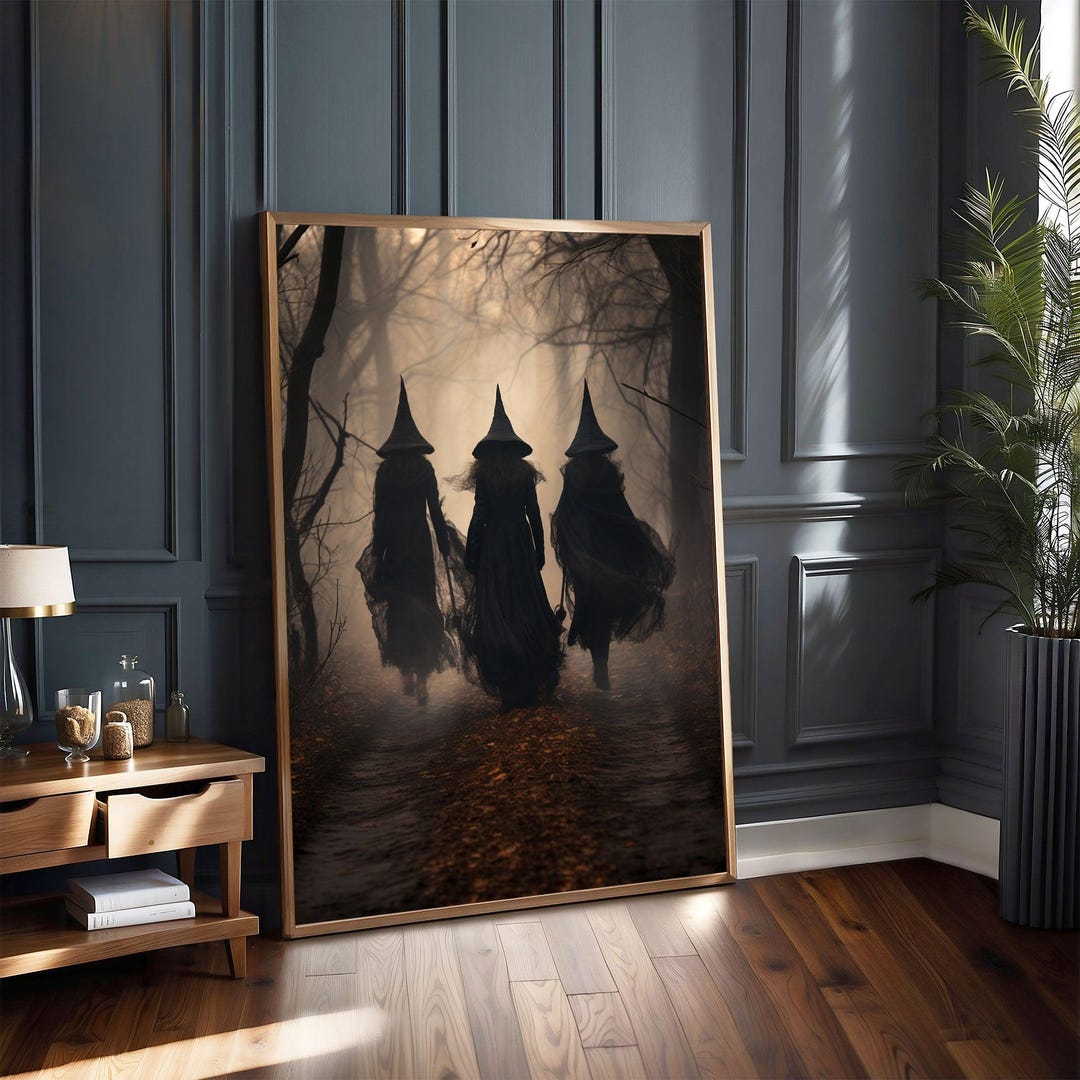 Witches Print - Gothic Decor - Art Poster Print - Spooky Poster - Dark ...