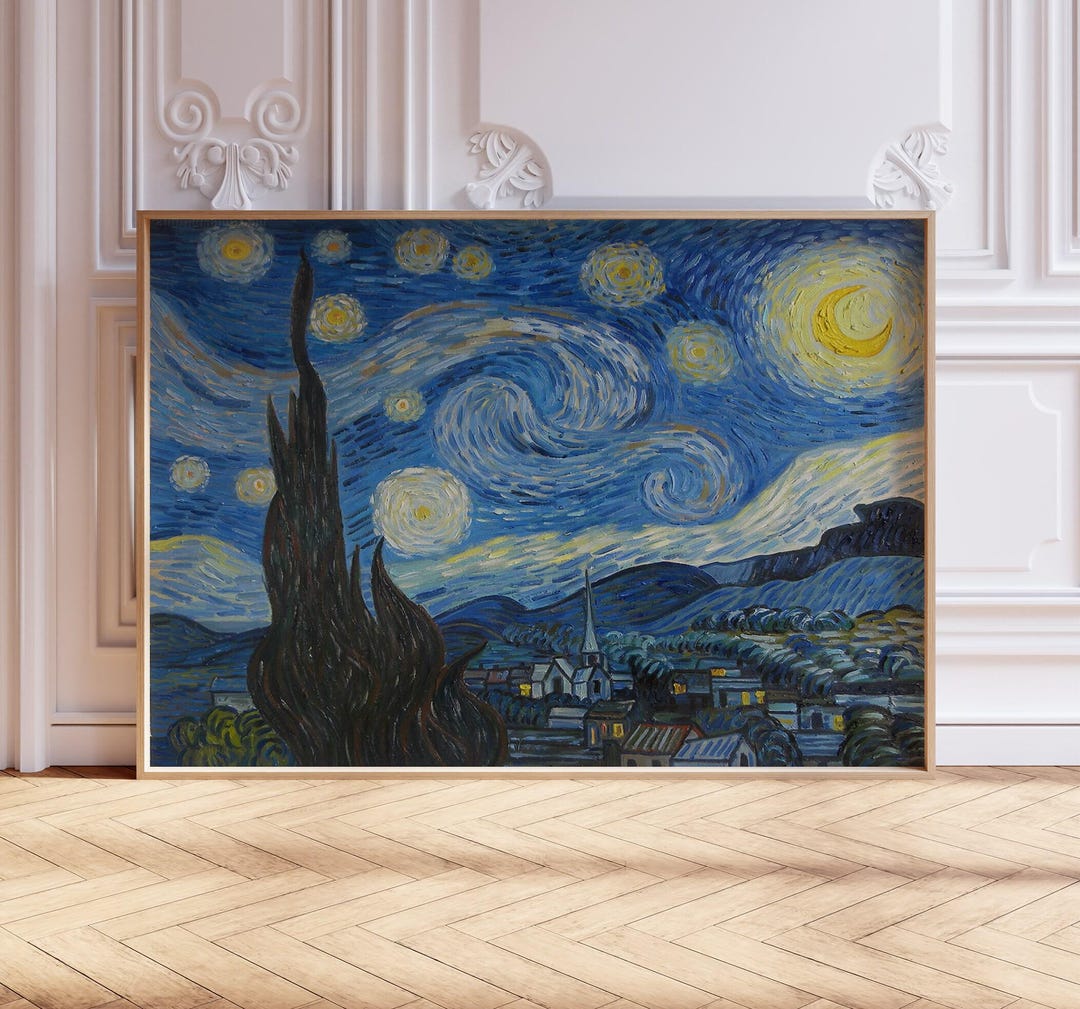 Van Gogh Starry Night Art Print - Van Gogh Poster, Vintage Home ...