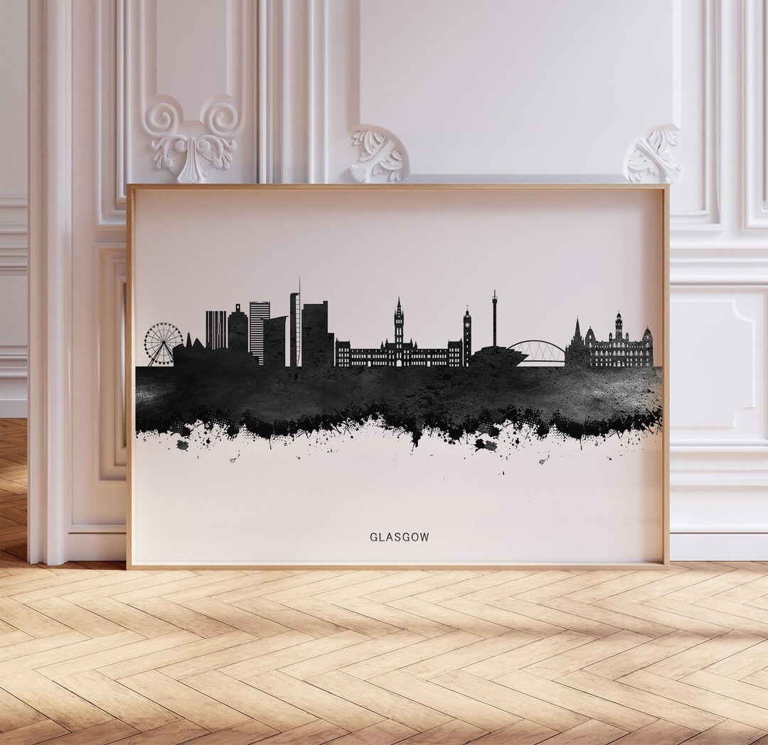 Glasgow Wall Art Print: Skyline Print, Glasgow Poster, Cityscapes Wall ...