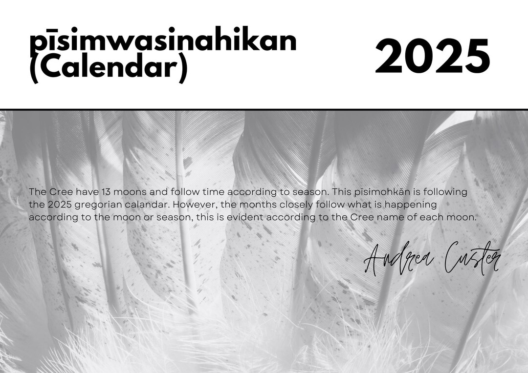 Cree Calendar, Indigenous, Moons - Etsy