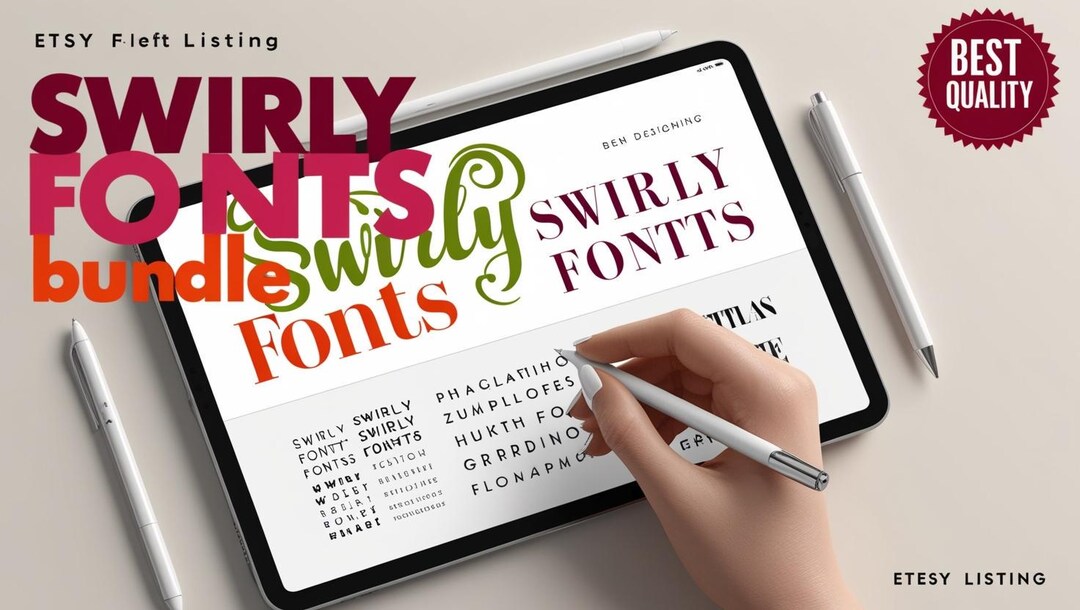 60 Swirly Fonts Bundle Script Fonts Cricut Fonts Silhouette Fonts ...