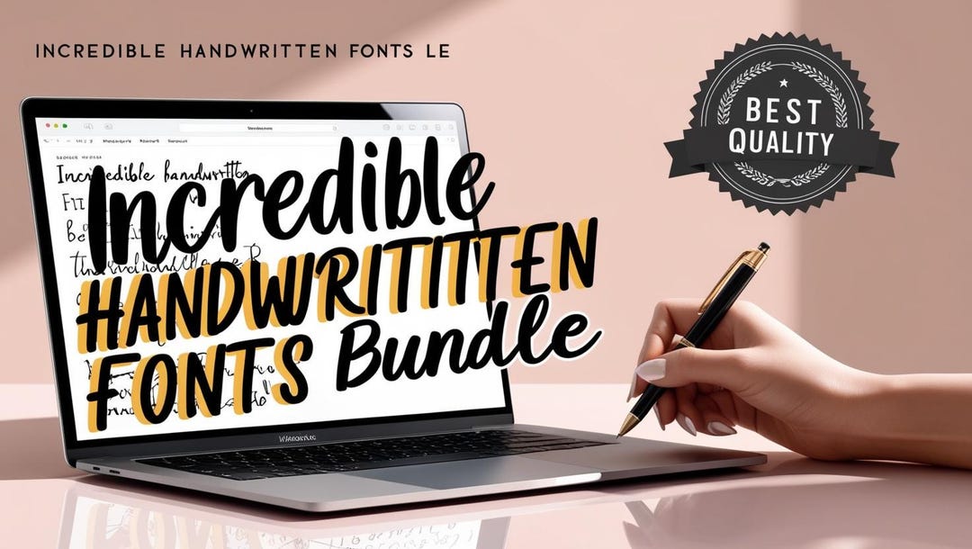 Incredible Handwritten Fonts Bundle Script Fonts Cute Fonts Crafting ...