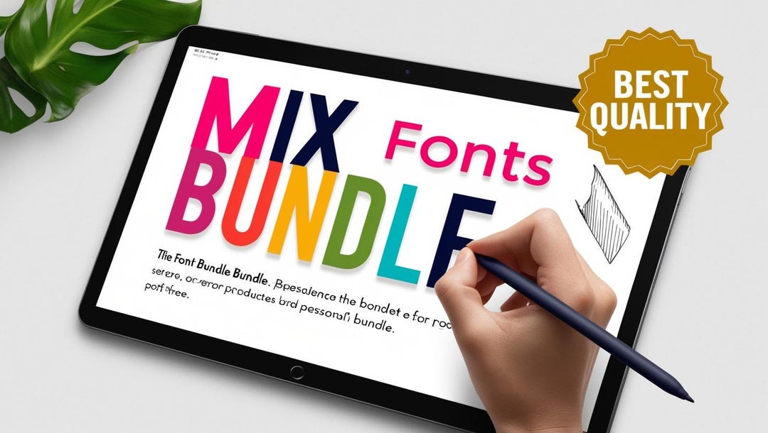 Mix Fonts Bundle 25 Fonts, 3 Families, Alternates, Ligatures, Swashes ...