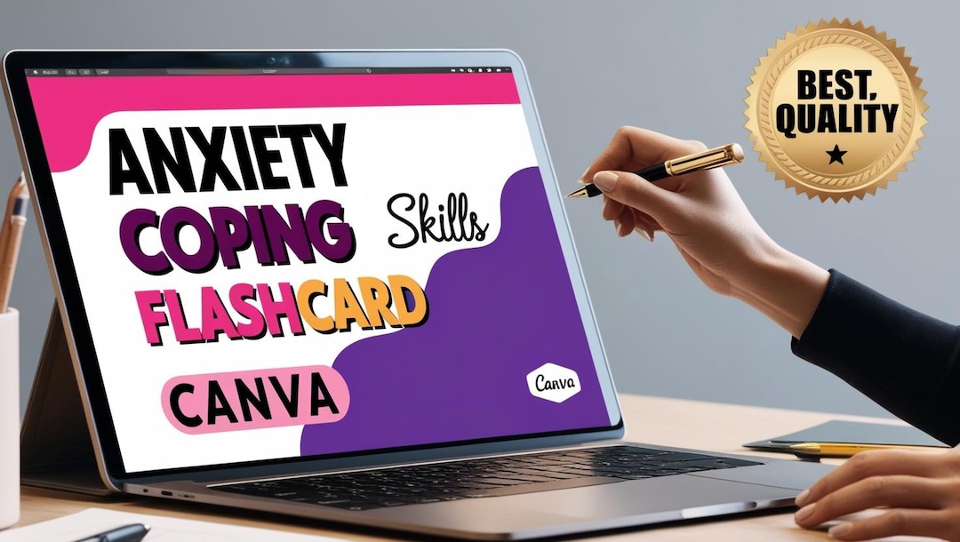 Anxiety Coping Skills Flashcards Canva Template Editable Panic Attack ...