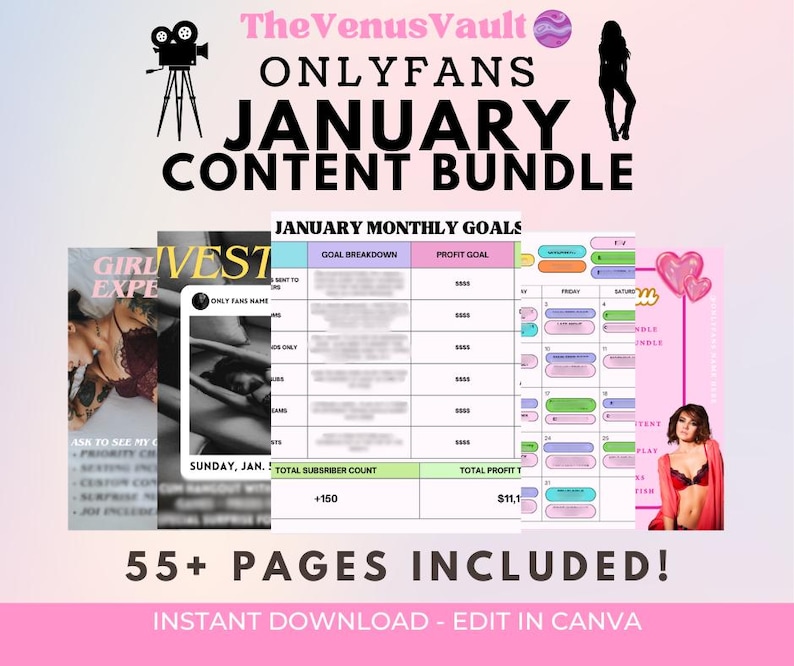 JANUARY 2025 ONLYFANS Content Bundle | Fansly Cam Girl or Adult Creator Monthly Planning ...