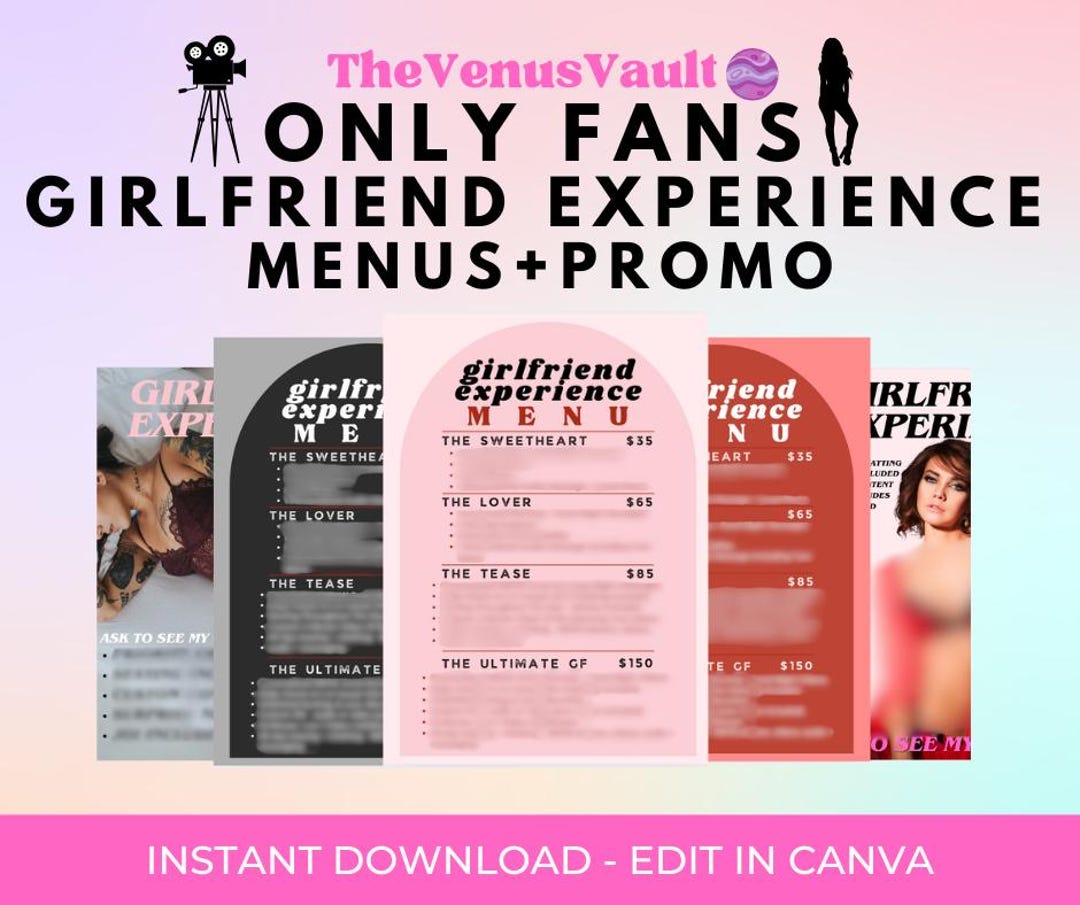 ONLYFANS GFE MENUS | Girlfriend Experience Menu and Promo Graphic ...