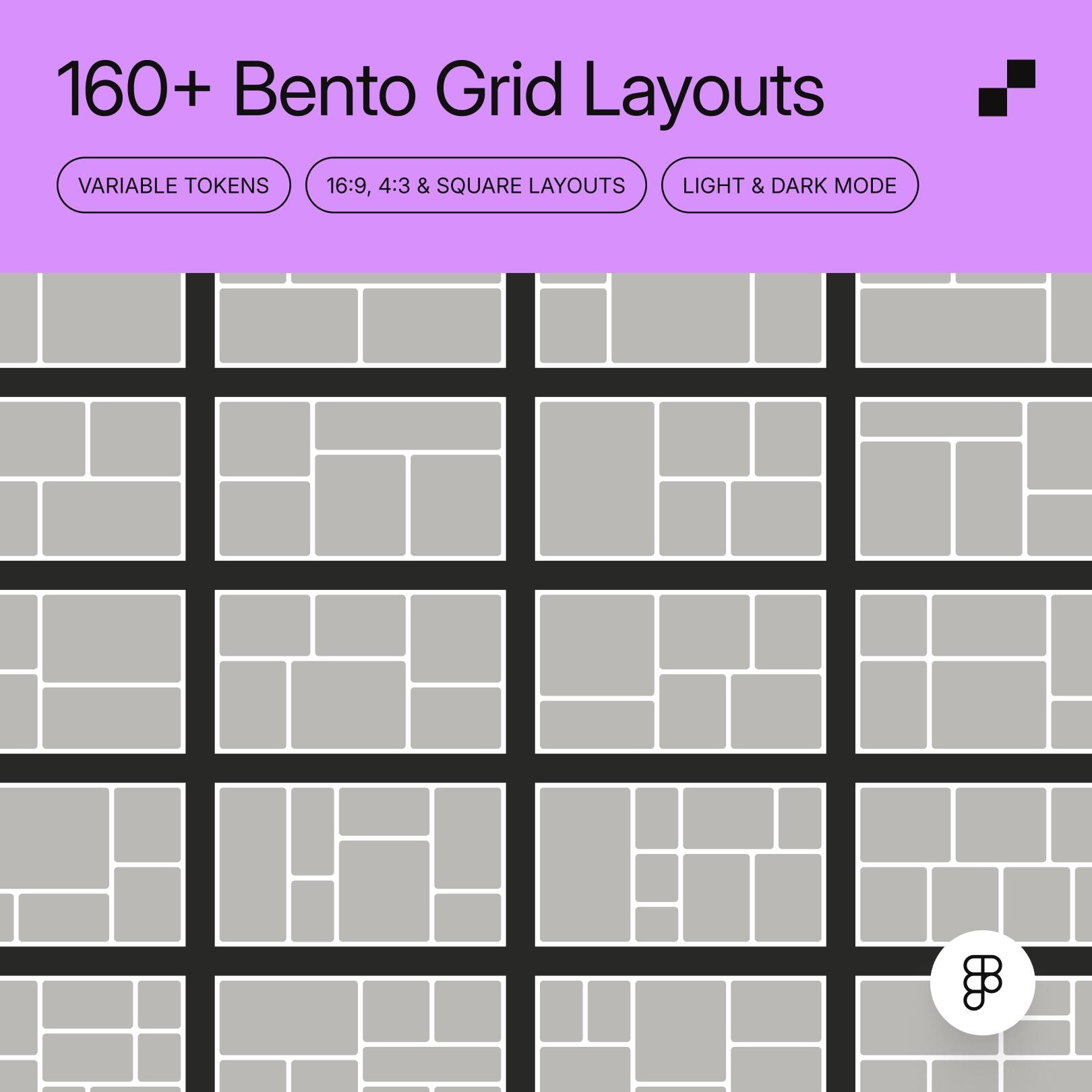 Figma Bento Grid Layout Pack Download – 160+ Arrangements | UI, UX ...