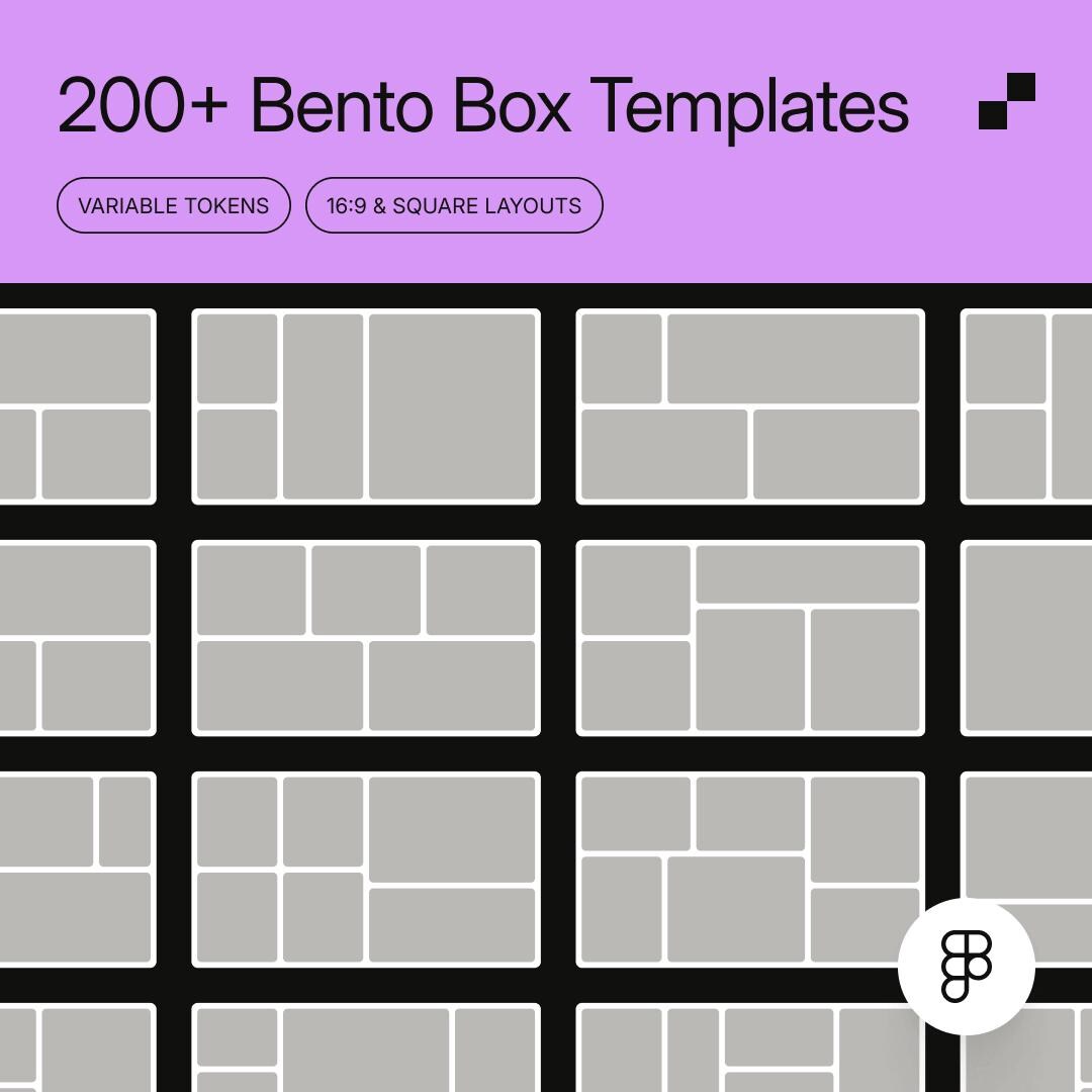 Bento Grid Layouts for Figma | Bento Box Presentation Templates ...