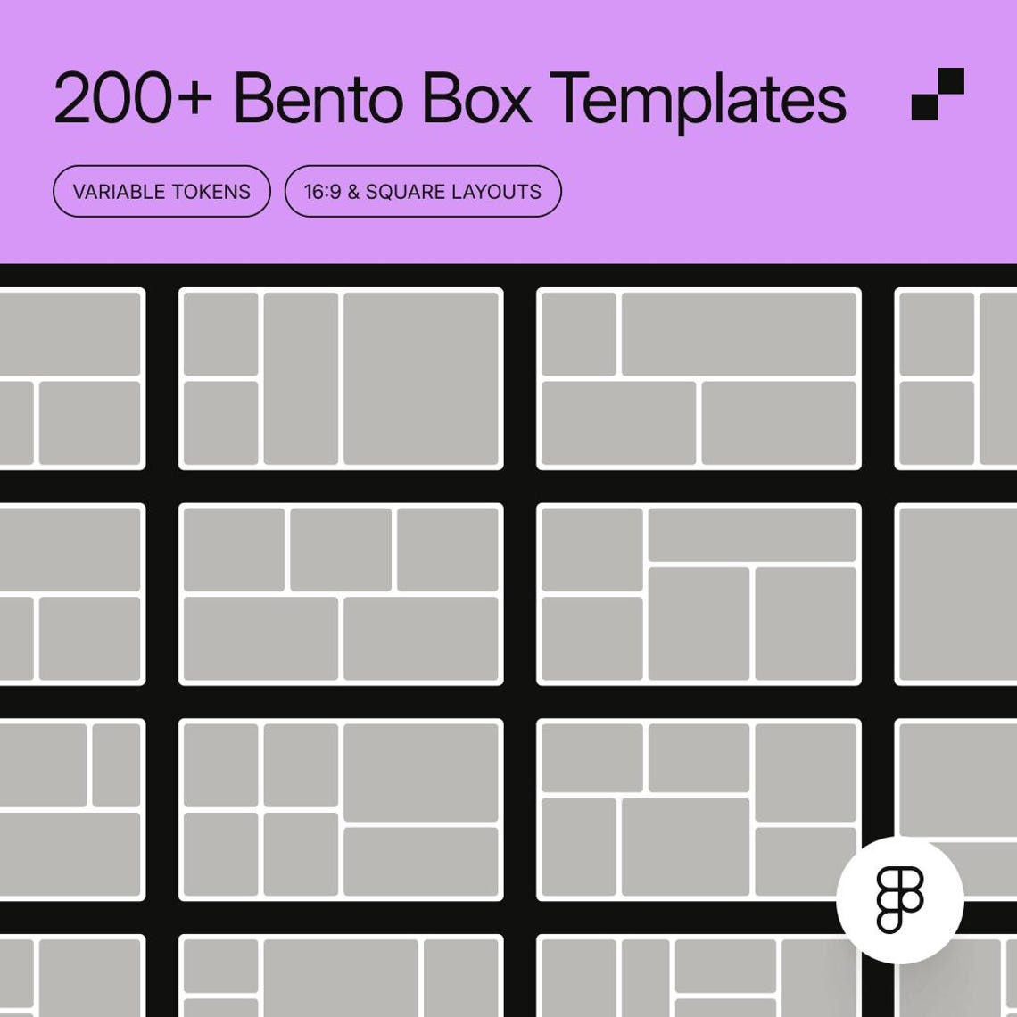 Bento Grid Layouts for Figma | Bento Box Presentation Templates ...