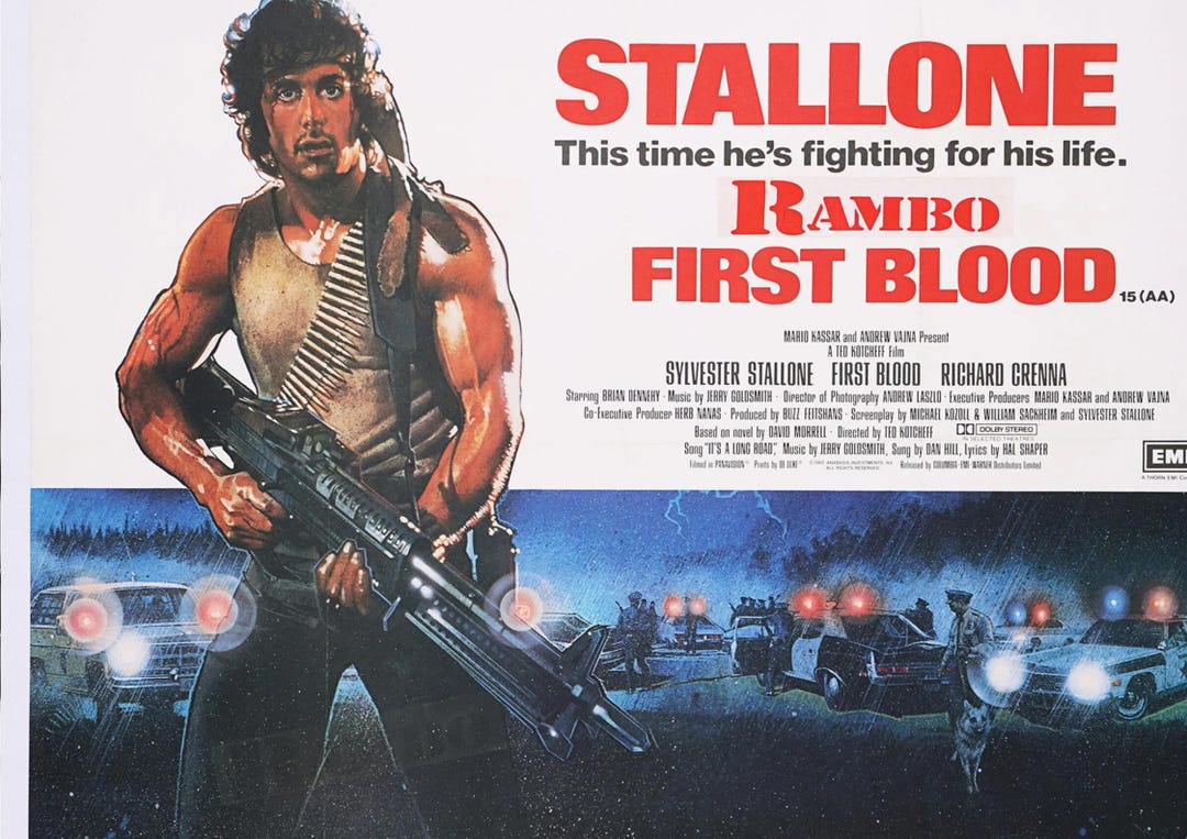 Rambo Vintage Poster Retro 80s First Blood - Etsy