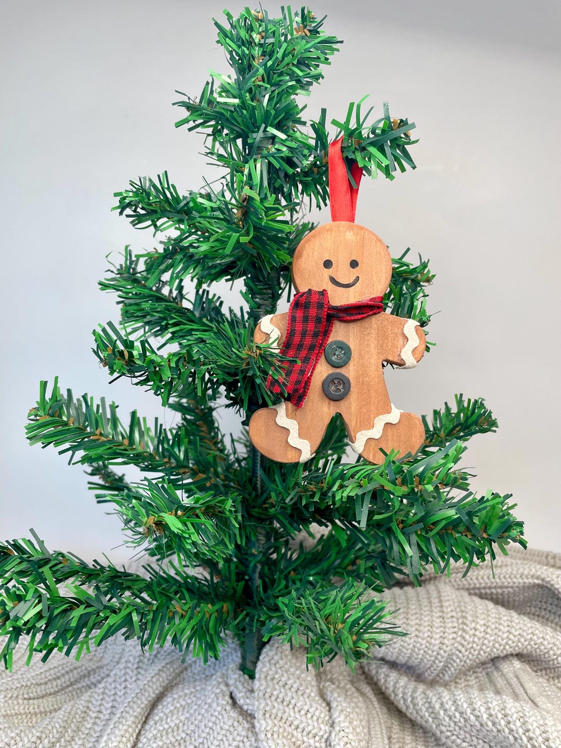 Handmade Gingerbread Man Ornament, Decorated Unfinished Wood - Etsy
