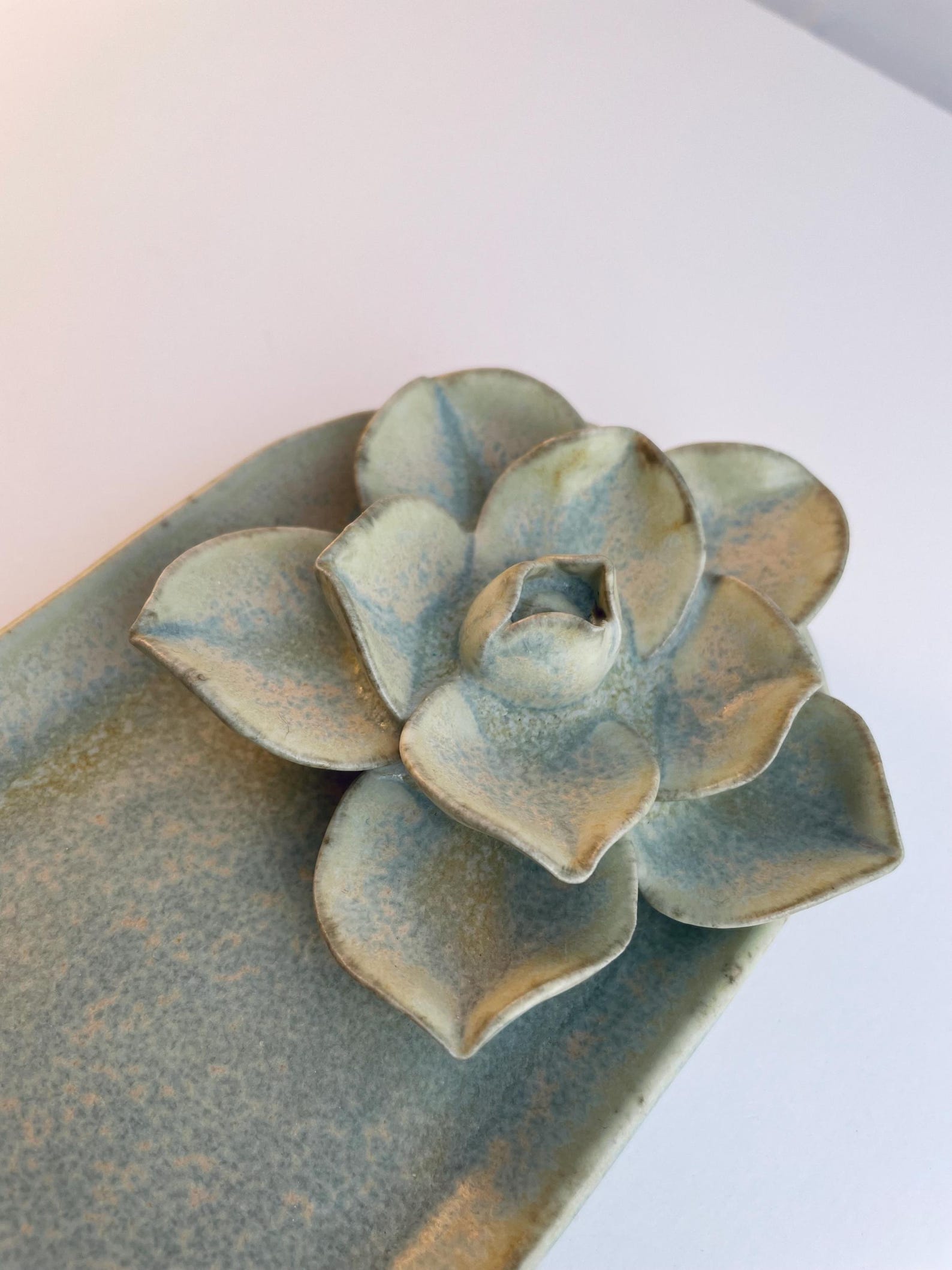 Handmade Ceramic Flower Incense Holder | Sculpted Pottery Burner | Zen ...