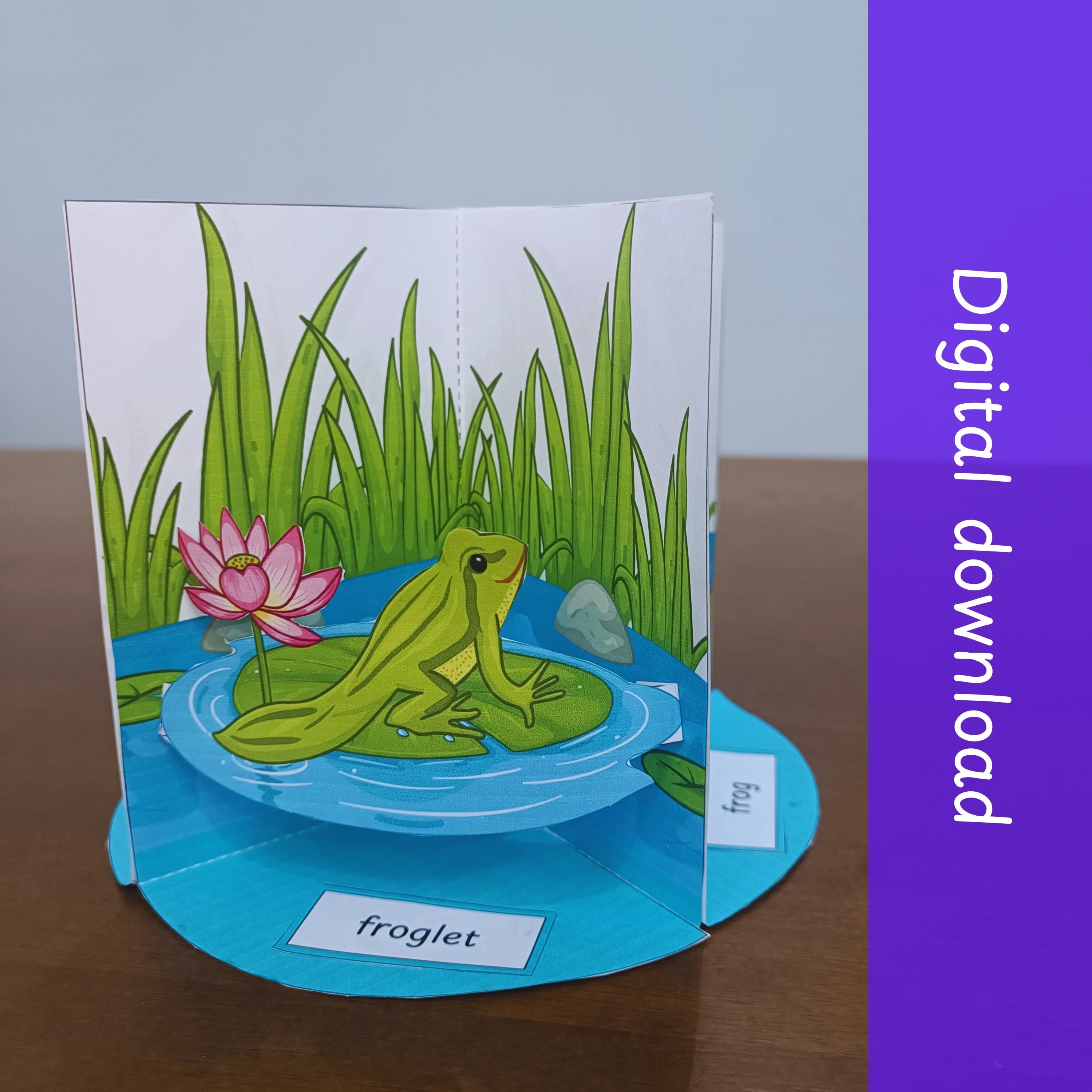 3D Frog Life Cycle Craft Printable, Frog Worksheet PDF, Spring Science ...