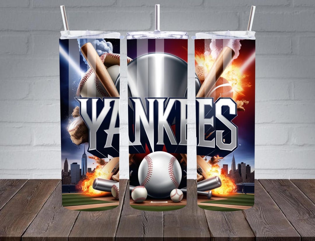 New York Baseball 20oz Skinny Tumbler Wrap PNG, Sports Mascot Tumbler ...